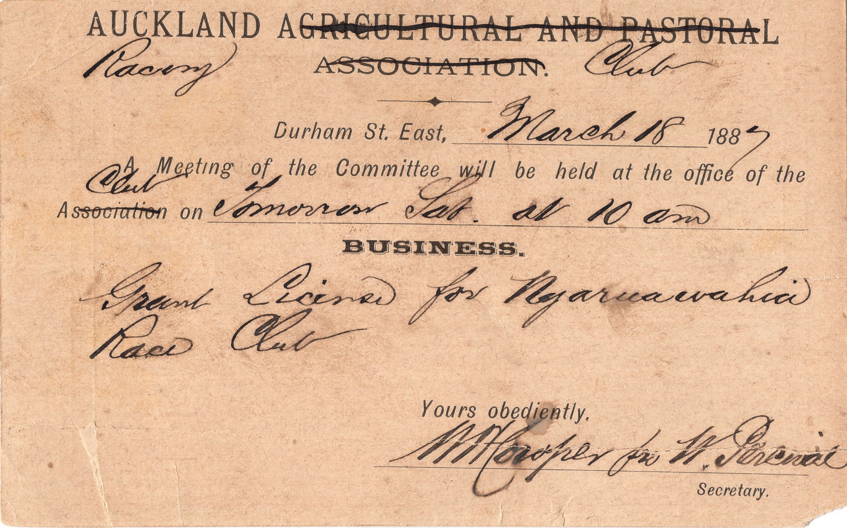 Auckland Racing Club – New Zealand Postal Stationery Cards