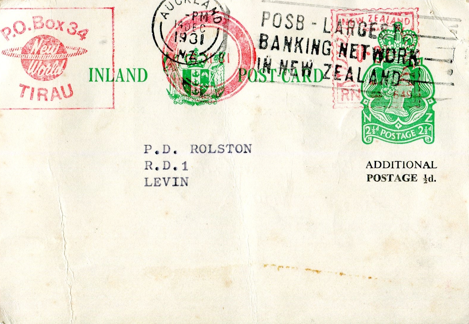 New World Products Ltd – New Zealand Postal Stationery Cards